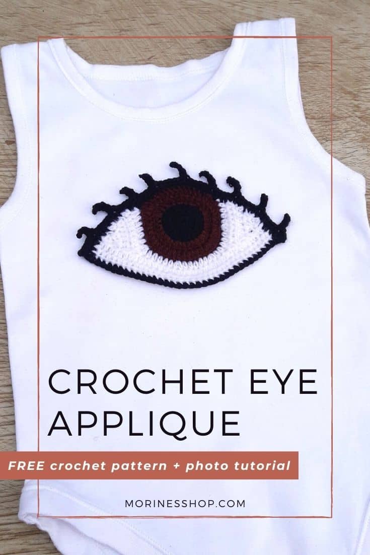Crochet Eye Applique- A Free Crochet Pattern - Morine's Shop